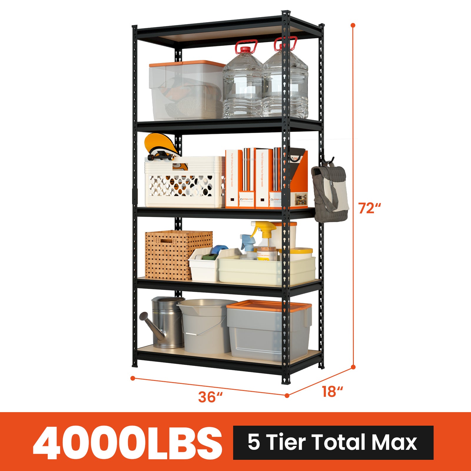 DYNALOAD BASIC 5-Tier Metal Adjustable Heavy Duty Garage Shelving 4000 ...