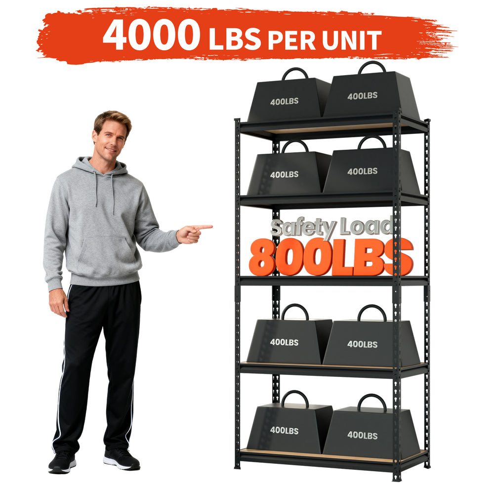 DYNALOAD Basic 4000 LBS Capacity 5-Tier Garage Shelving 36"W x 18"D x ...