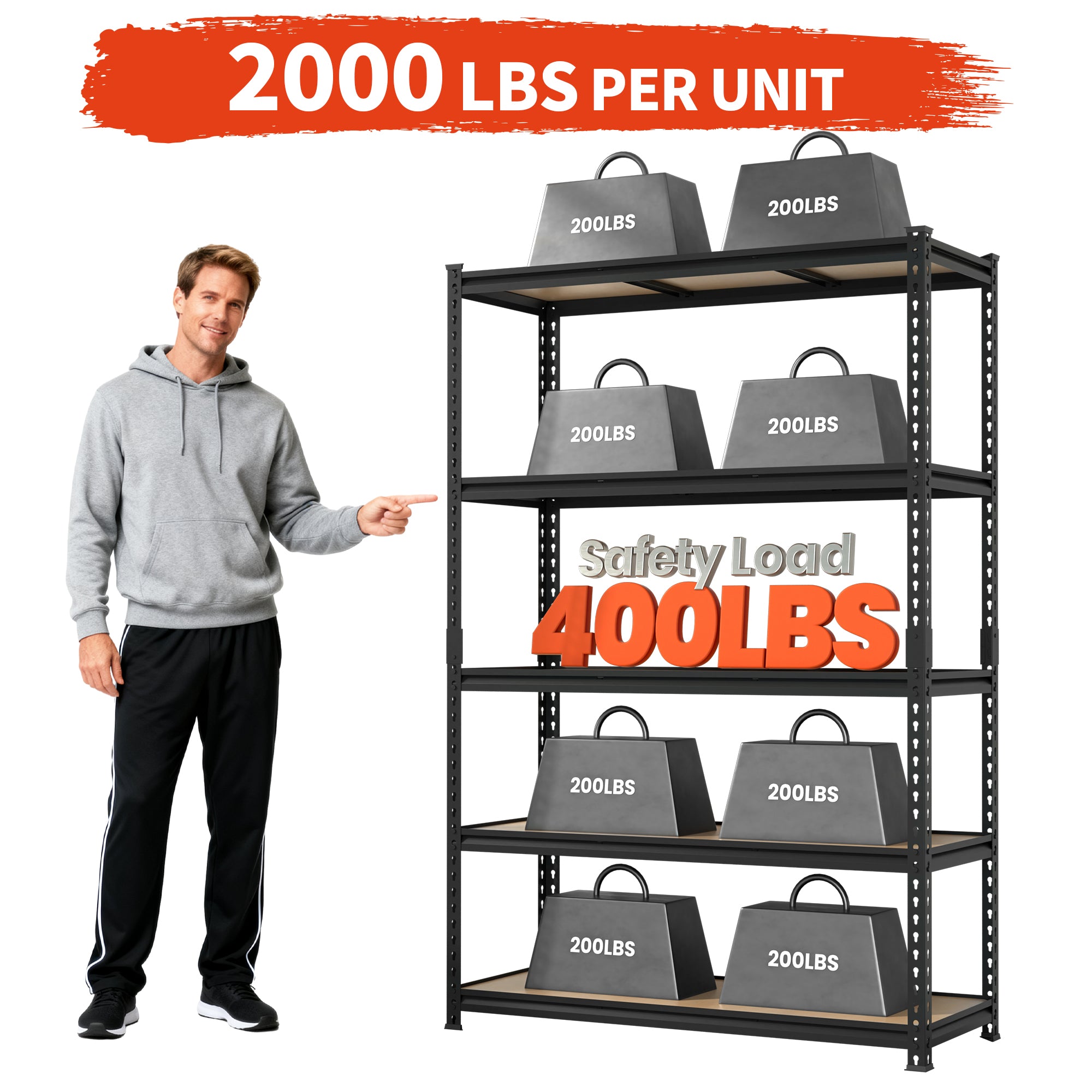 DYNALOAD 5-Tier Heavy Duty Garage Shelving for garage 48"W x 18"D x 72 ...